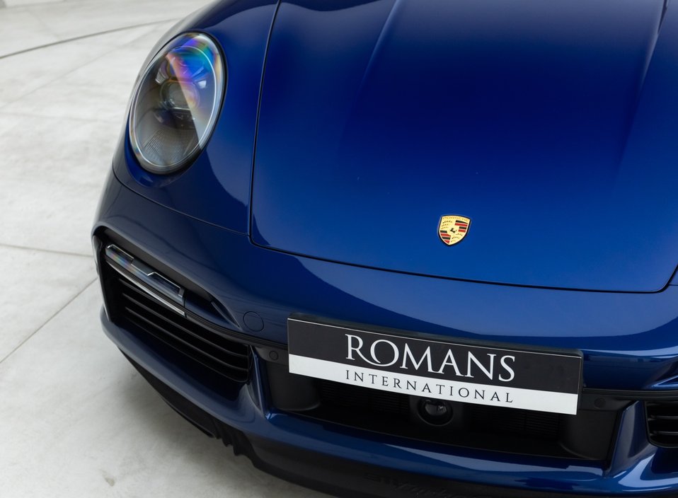 Used Porsche 911 Turbo S Cabriolet (992) for sale | Gentian Blue Metallic