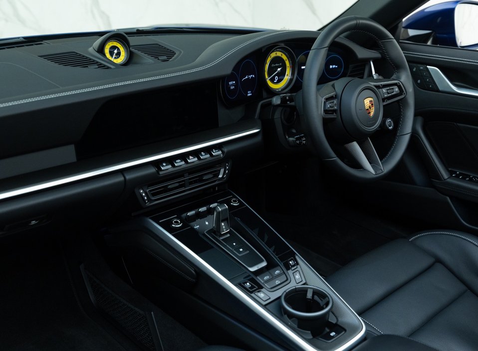 Used Porsche 911 Turbo S Cabriolet (992) for sale | Gentian Blue Metallic