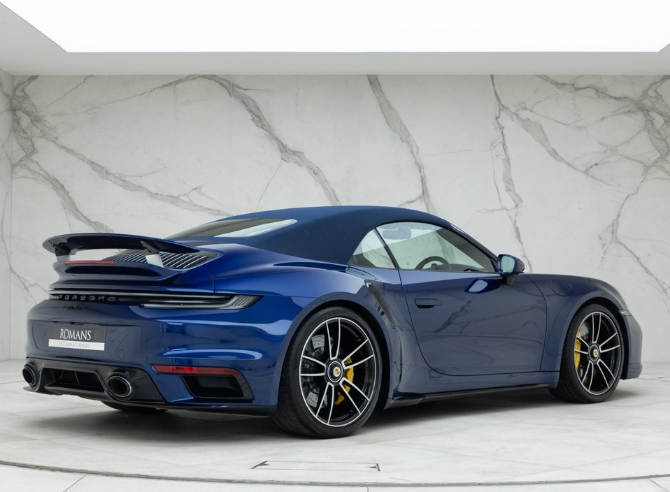 Used Porsche 911 Turbo S Cabriolet (992) for sale | Gentian Blue Metallic
